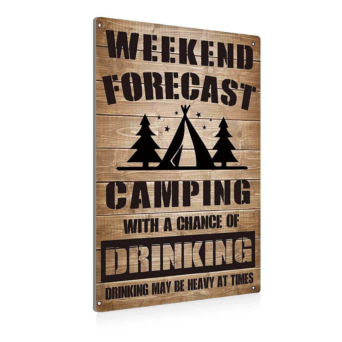 Amazon.com: BEASTZHENG Funny Weekend Forecast Camping Rules Metal Tin ...