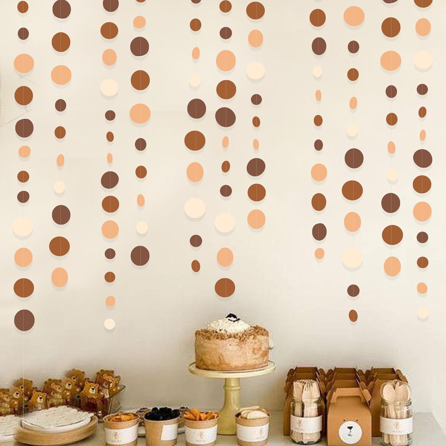 Amazon.com: Ombre Brown Party Decorations Polka Dots Garlands Cream Tan ...