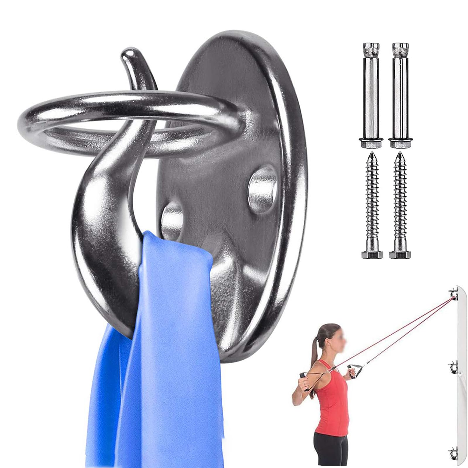 Snapklik.com : 1Pcs Resistance Band Wall Anchor Stainless Steel Workout ...