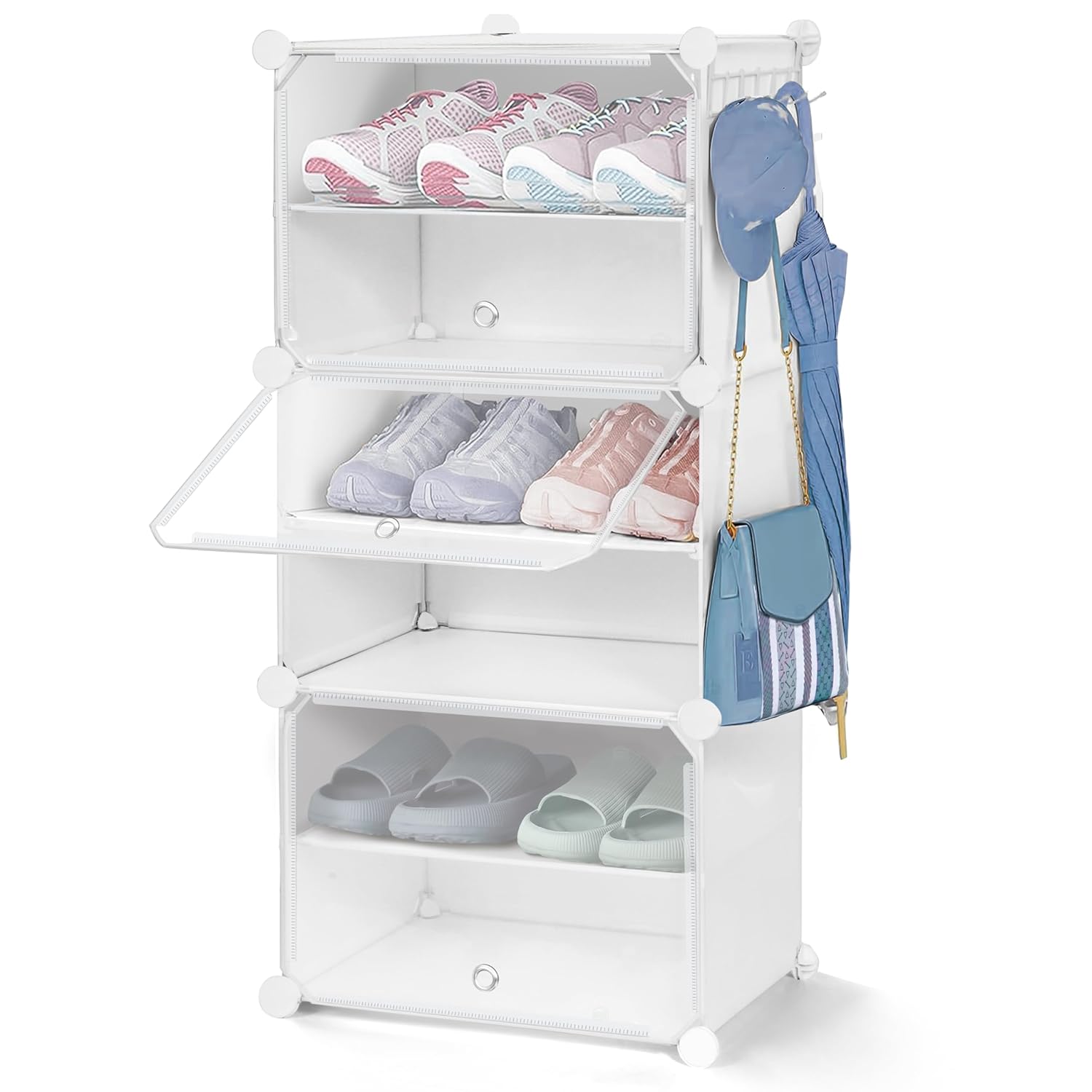 About Space Shoe Stand With Hanger & Door For Home - Portable ...
