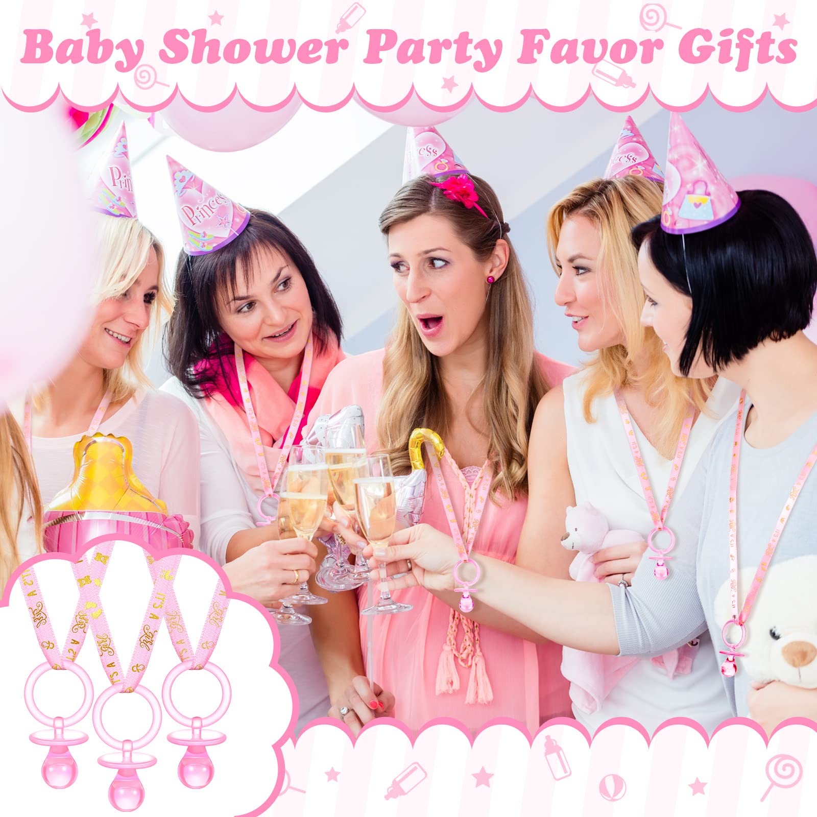 Snapklik.com : Geiserailie 36 Pcs Baby Shower Pacifiers Necklace ...