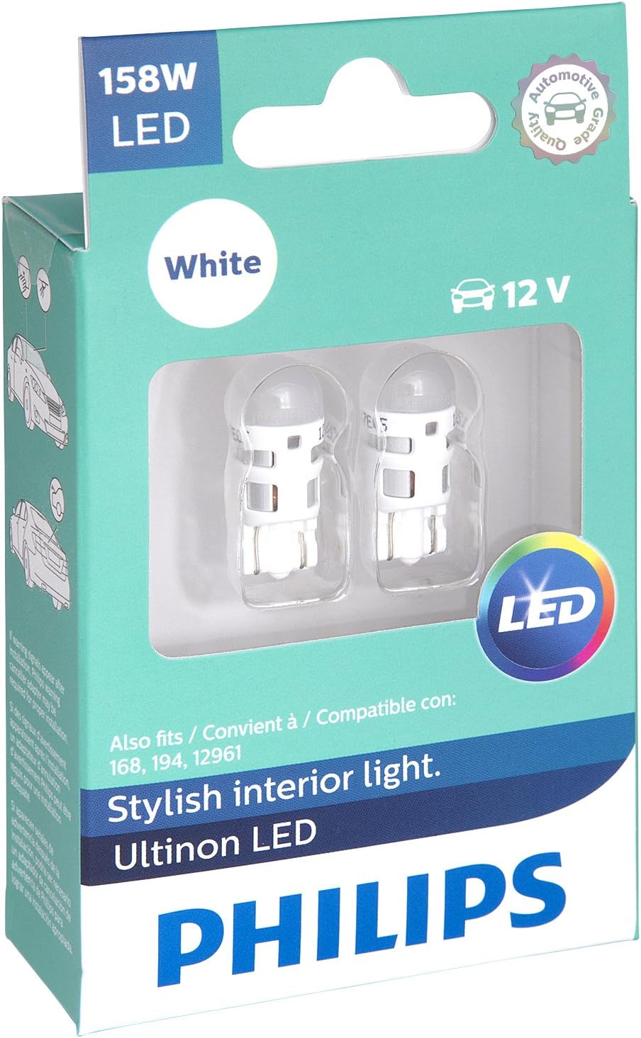 Amazon.com: Philips Automotive Lighting - 158WLED 158 Ultinon LED Bulb ...