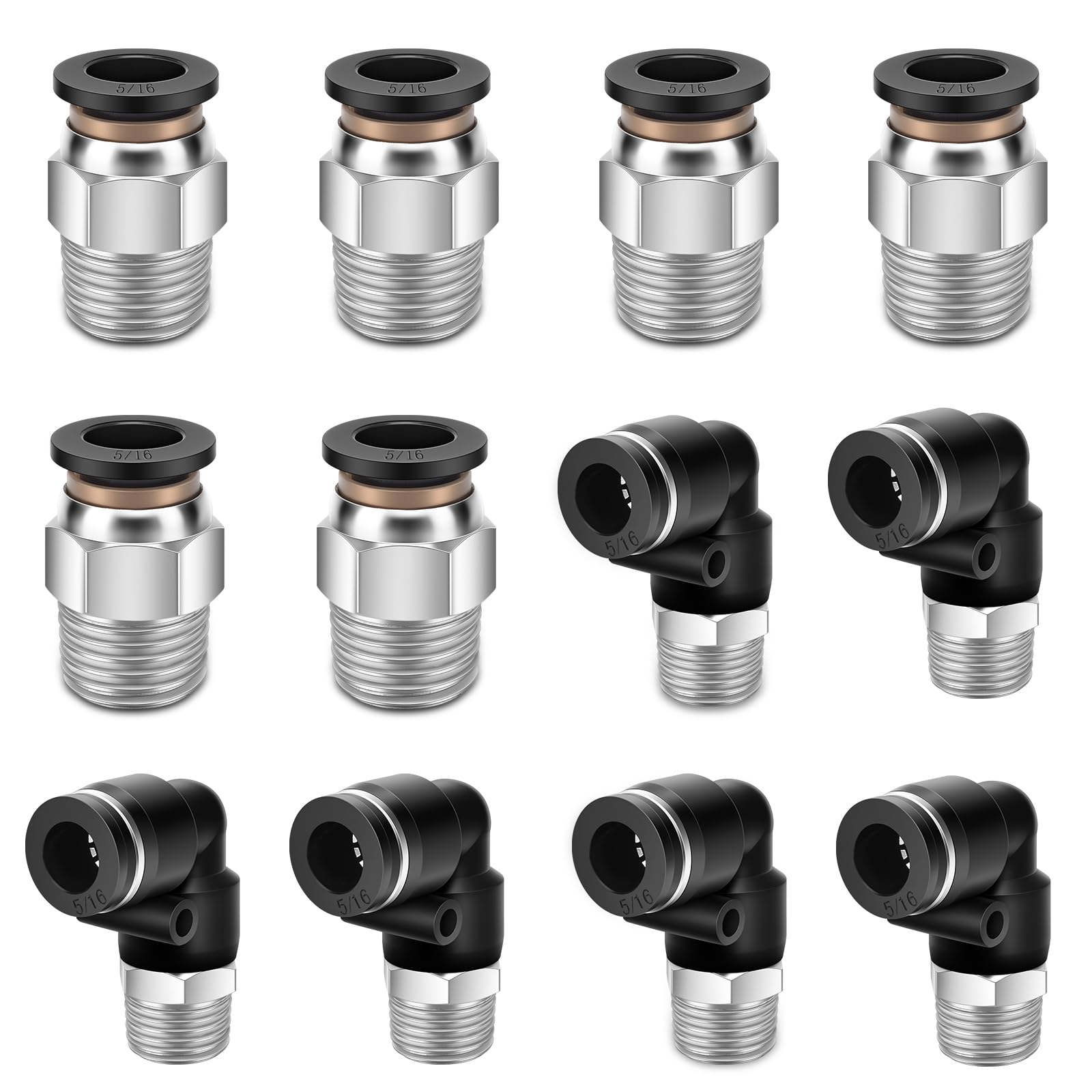 Snapklik.com : CNAODUN 12 Pcs Push To Connect Fittings 5/16 Inch Tube ...