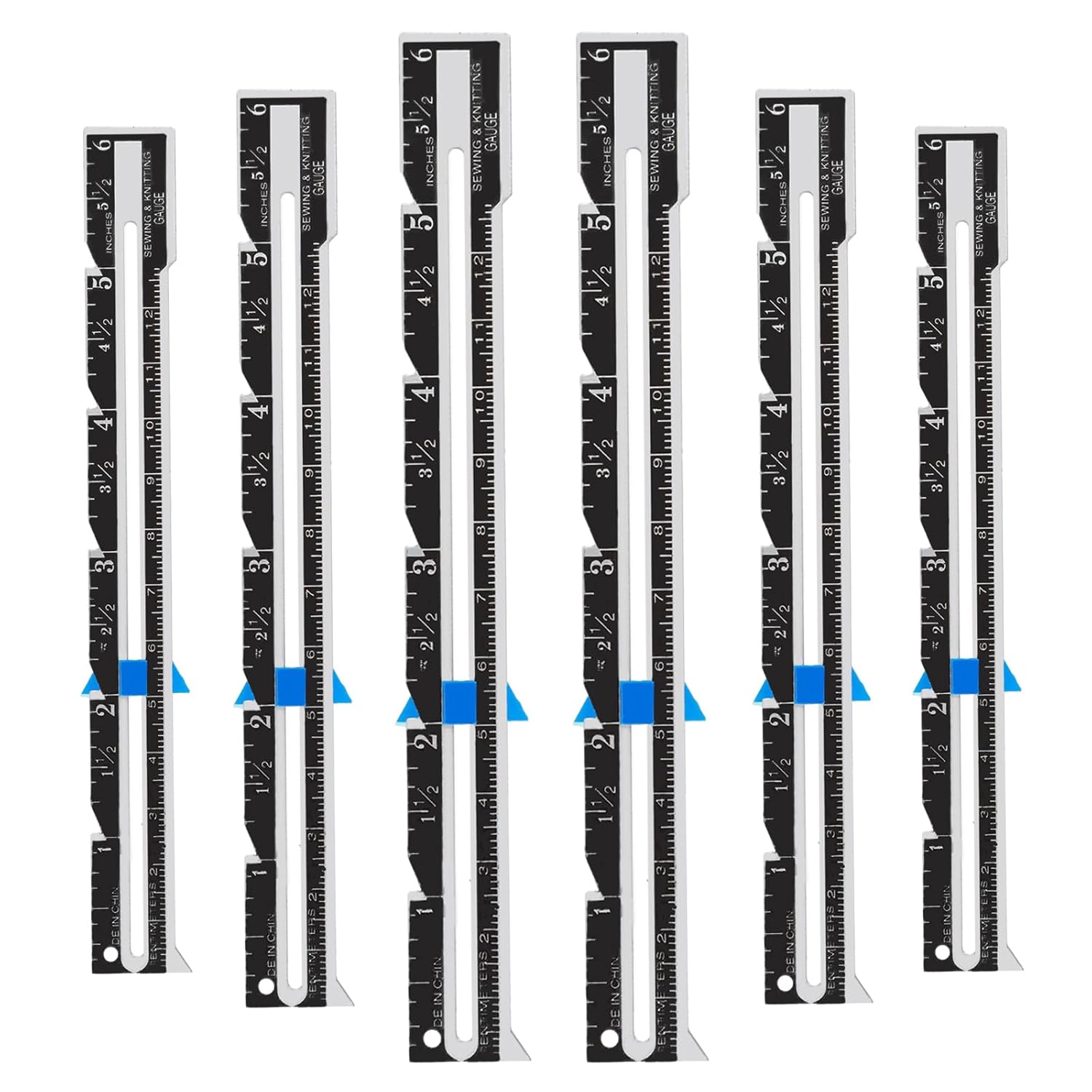 Amazon.com: Prasacco 6 Pack Stainless Steel Sliding Gauge Sewing Ruler ...