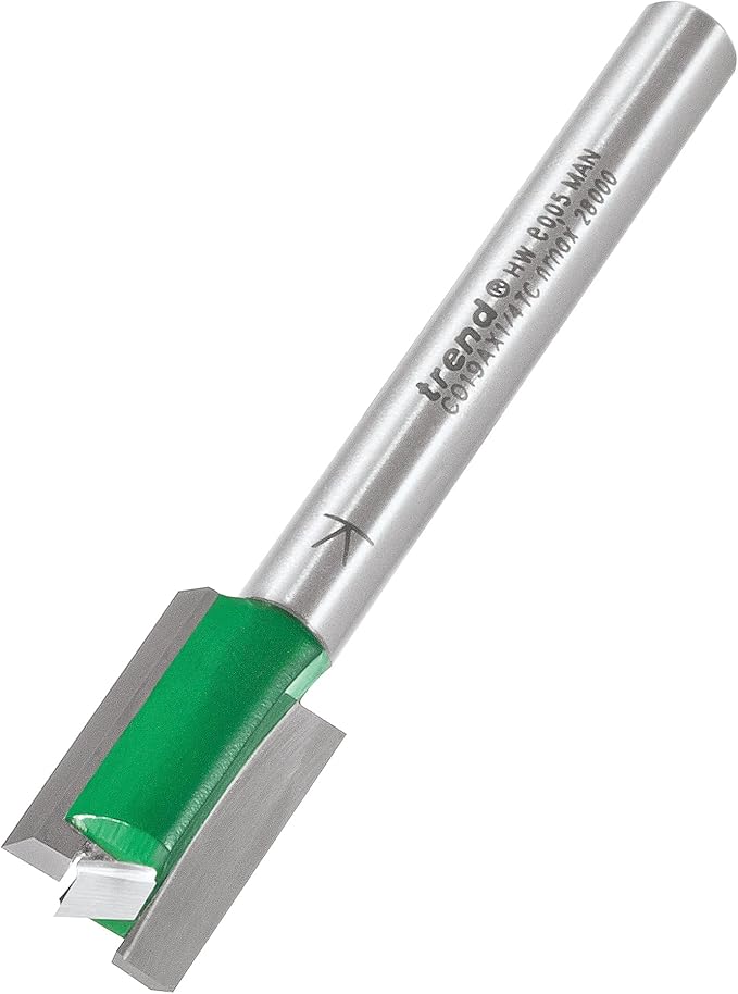 Trend CraftPro Straight Two Flute Router Cutter Bit, 1/4 Inch Shank ...