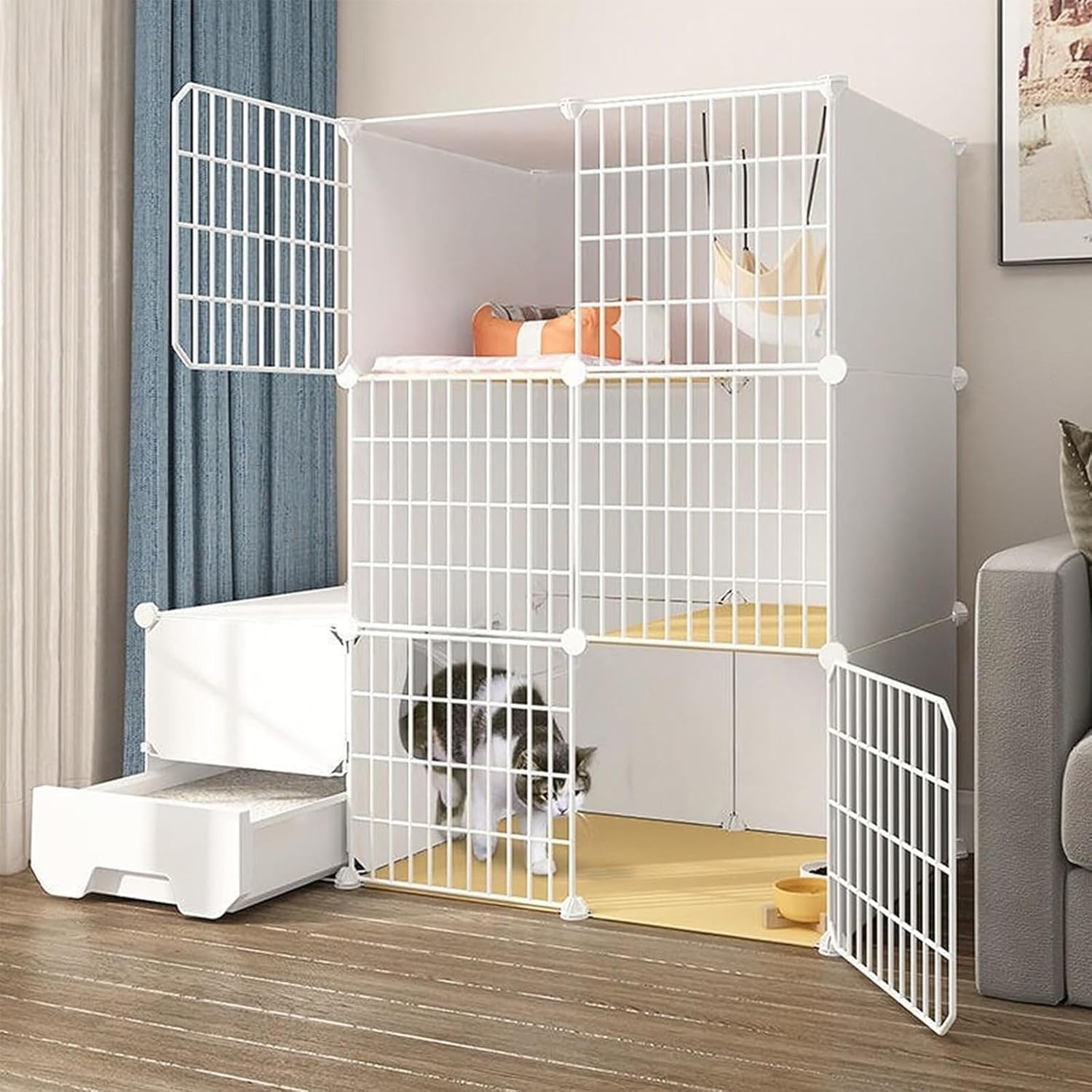 Amazon.com: YEDECOR Large Cat Enclosure Kennel Crate with Pop-up Cat ...