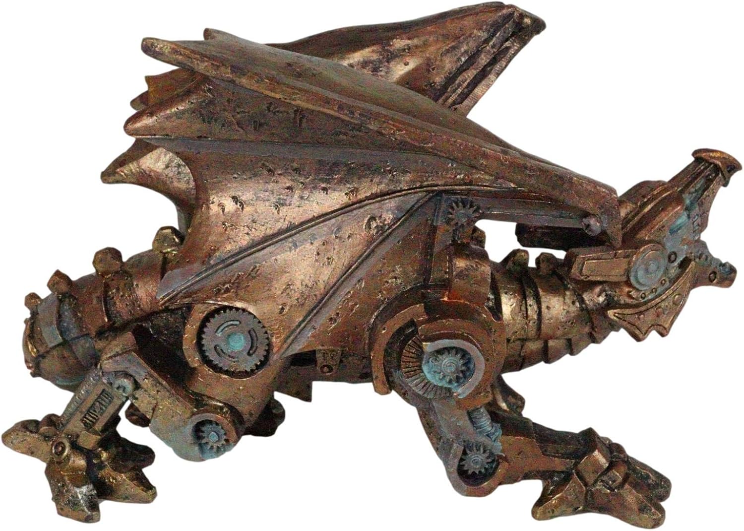 Ebros Roaring Steampunk – Figura de dragón alado robótico de cobre ...