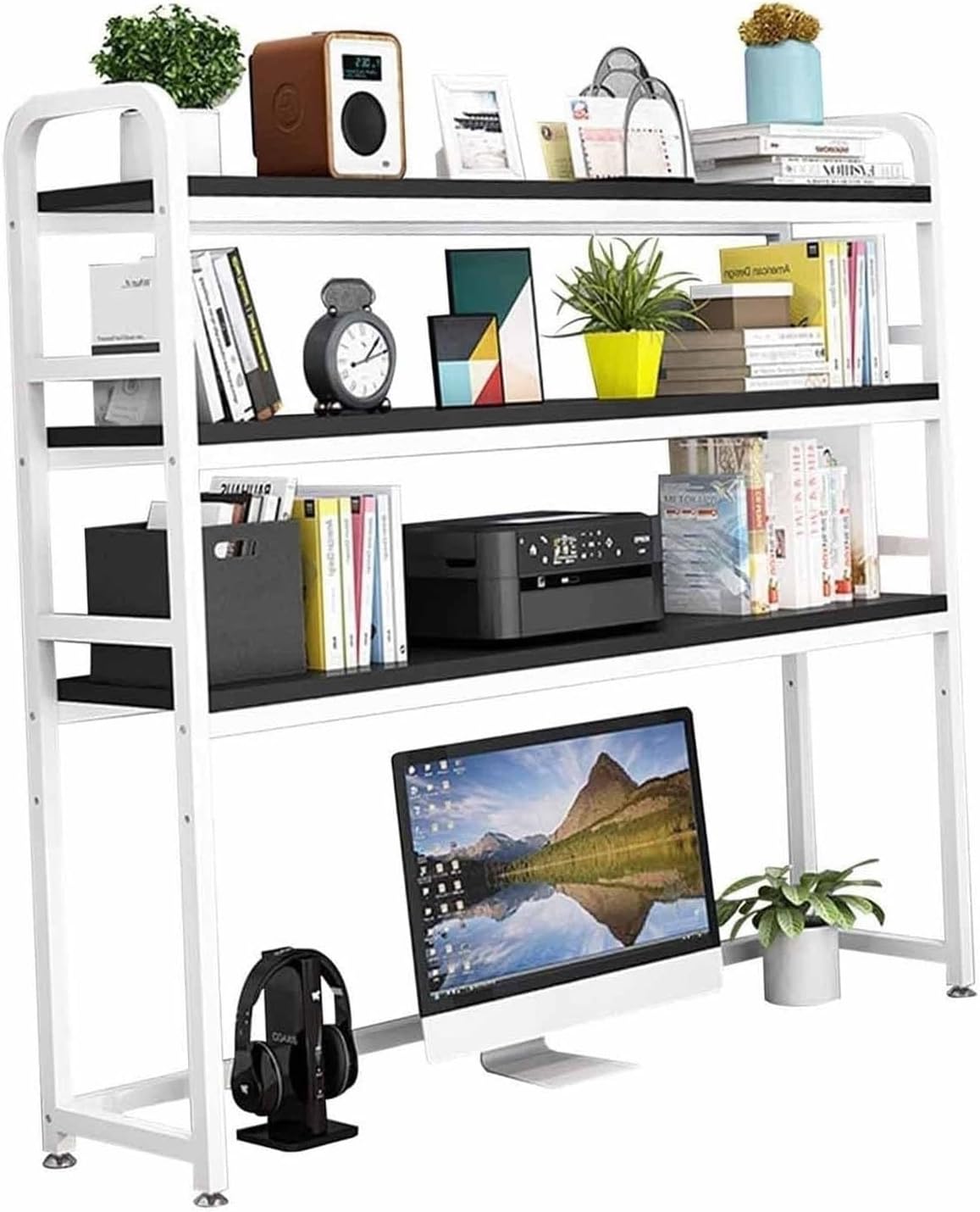 Amazon.com: Adjustable Desk Bookcase - Multipurpose Countertop Hutch ...