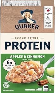 Quaker High Protein Apples & Cinnamon Instant Oatmeal Cereal, 6 Packets ...
