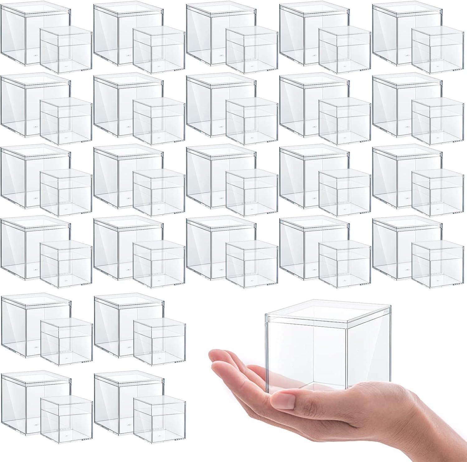 Amazon.com - LIDSCURA 24 Pcs Clear Acrylic Plastic Boxes for Display ...
