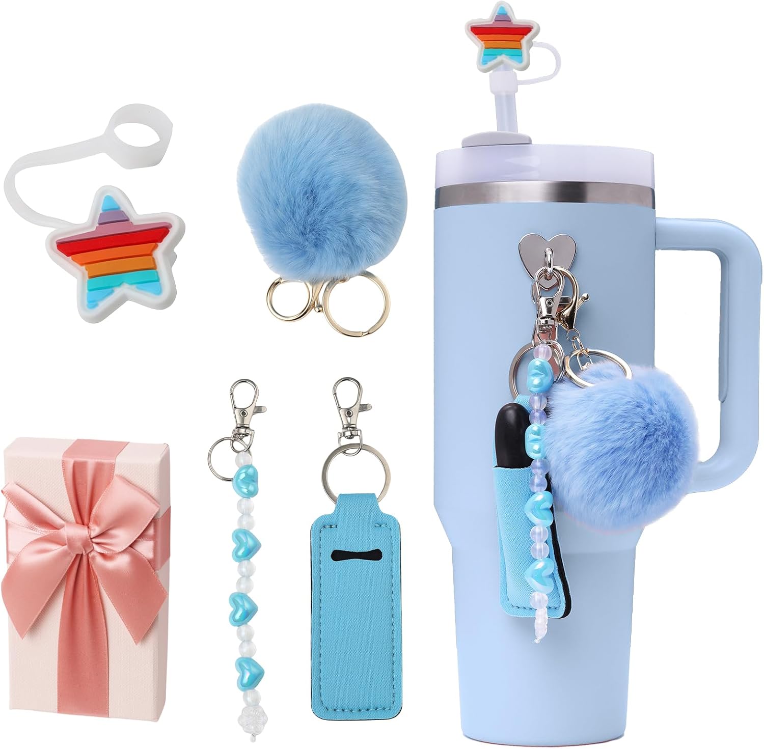 Amazon.com: Stanley Cup Accessories Decor Set Including Straw Cover ...