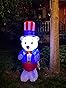 Amazon.com: Gemmy 4' White Fourth of July Bear Spring Inflatable ...