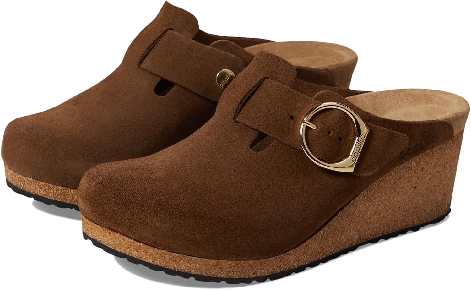 Amazon.com | Birkenstock Women's Papillio Fanny Wedge Clog-Suede Sandal ...