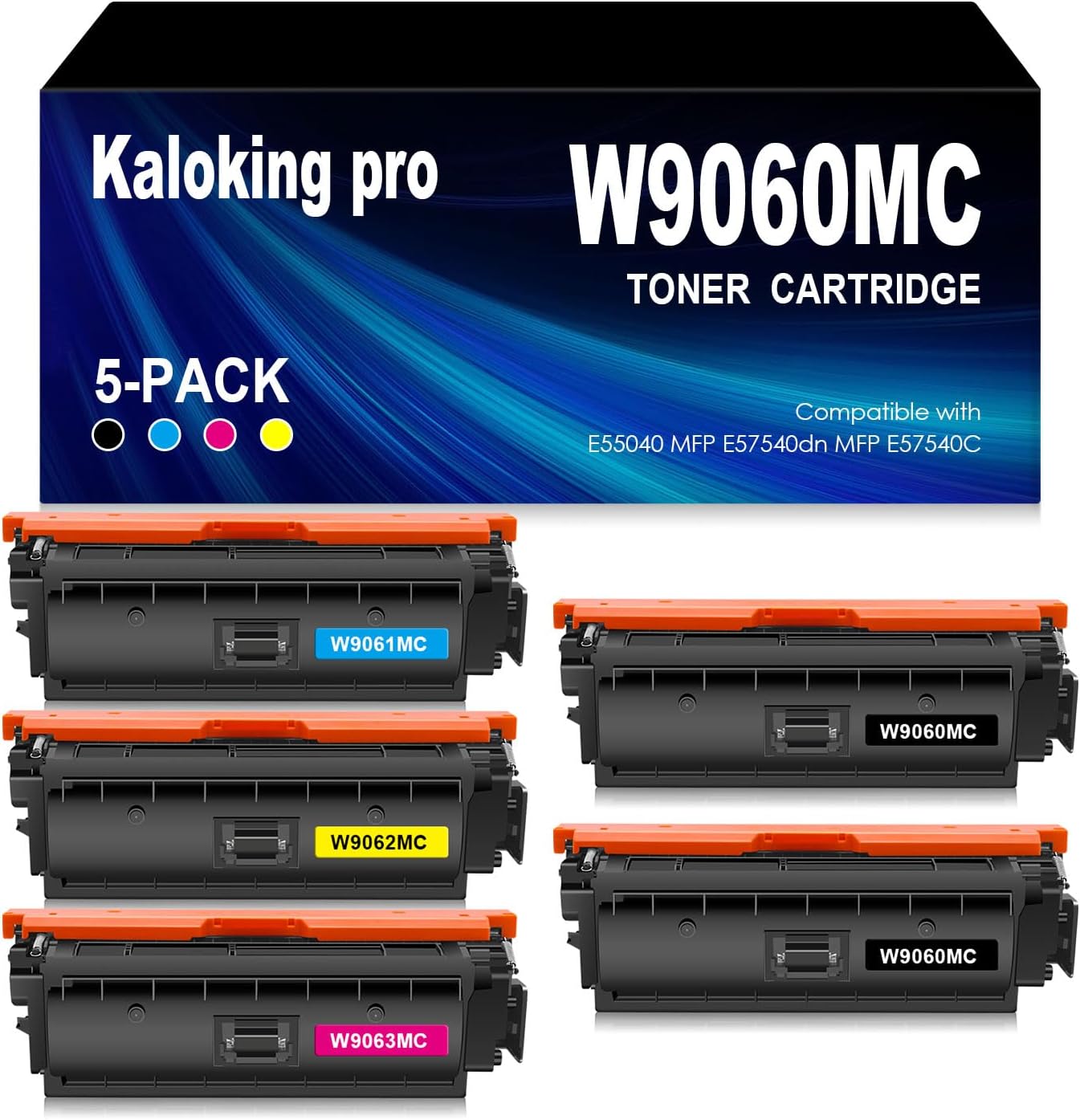 Amazon.com: Kaloking Pro 5 Pack Remanufactured W9060 W9060MC W9061MC ...
