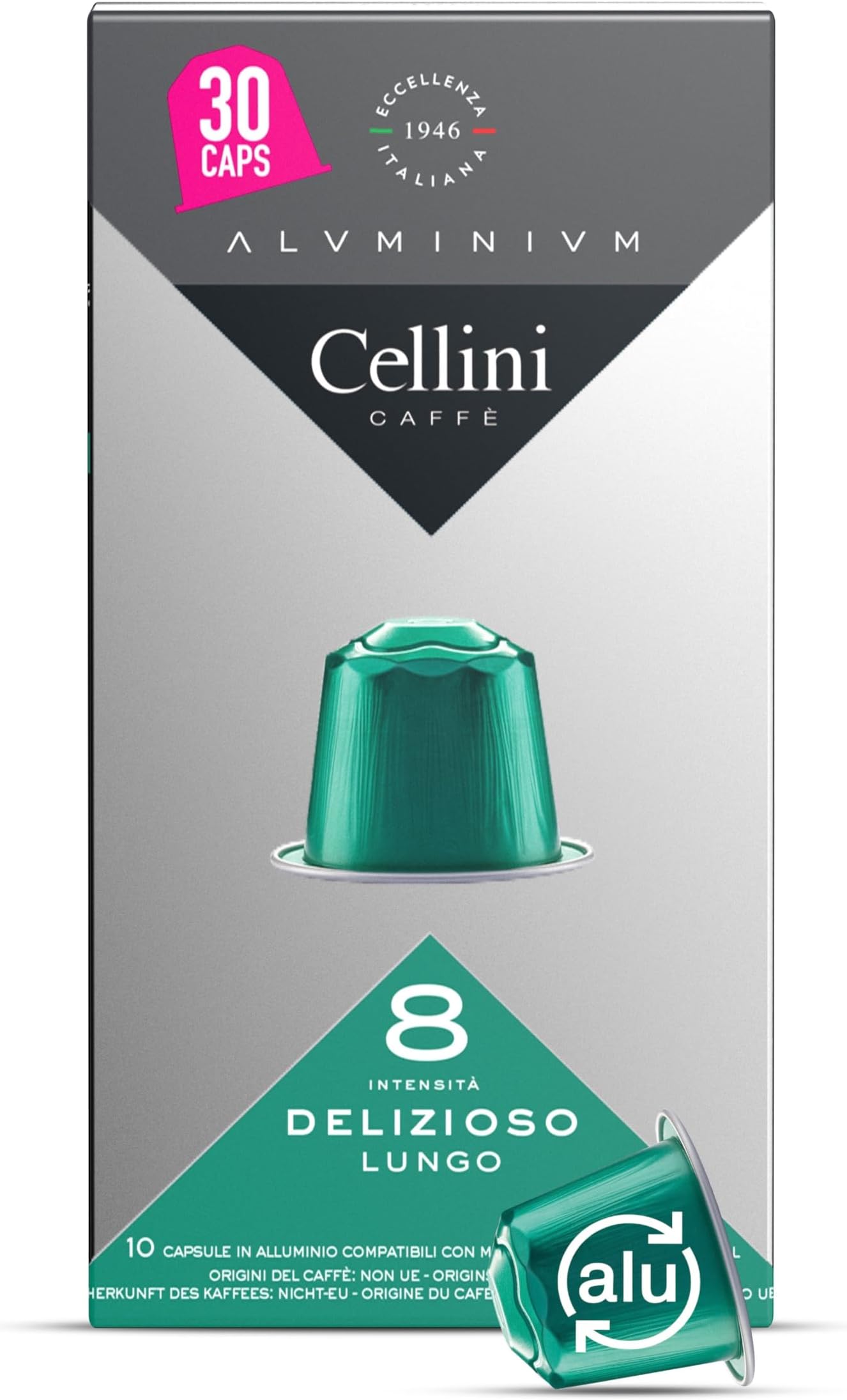 Amazon.com: Cellini Caffè Delizioso Lungo Aluminum Nespresso Pods, 30 ...