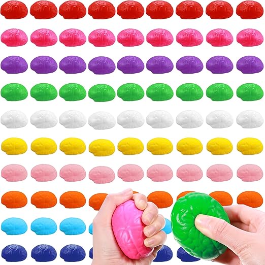Kasyat 40 Pcs Brain Stress Ball Halloween Brain Mini Brain Shaped ...
