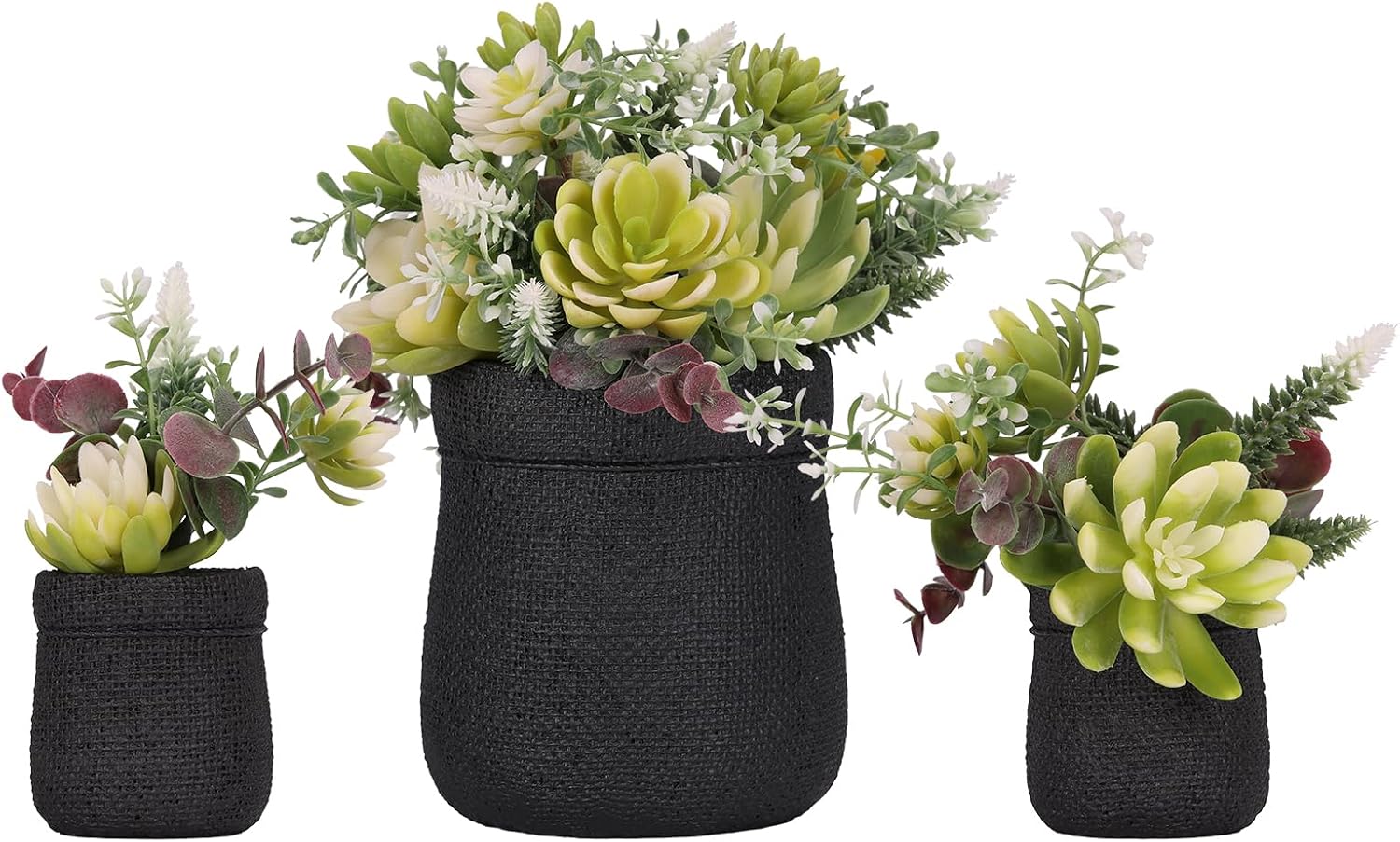Amazon.com: RLAVBL Small Fake Potted Plants Set of 3, Succulents Plants ...
