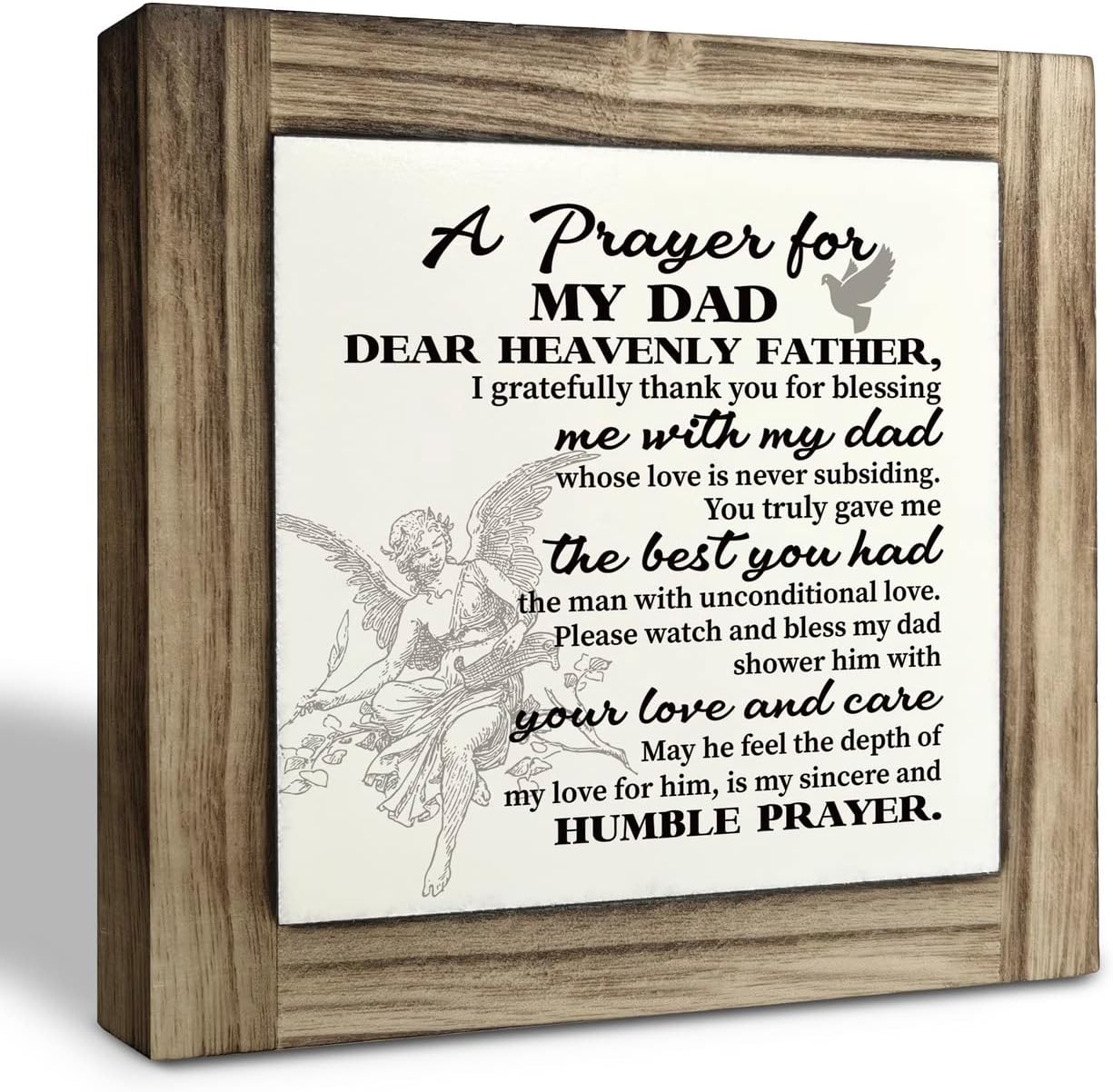 Amazon.com: A Prayer for My Dad Wood Plaque Sign, Box Wood Plaques Desk ...