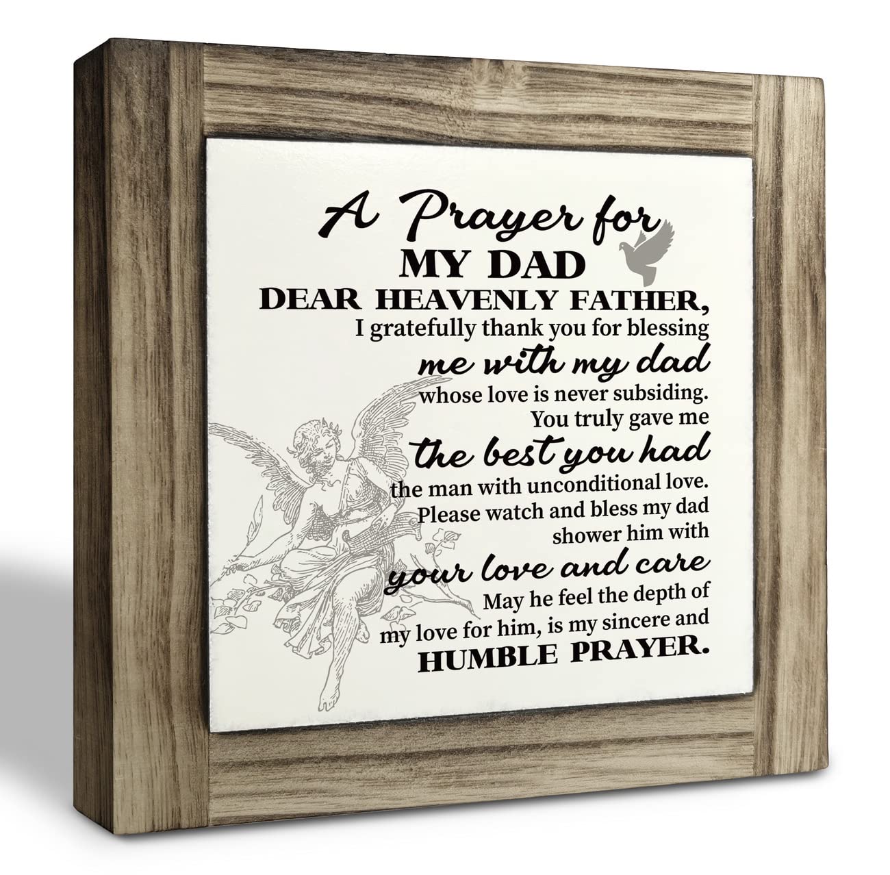 Amazon.com: A Prayer for My Dad Wood Plaque Sign, Box Wood Plaques Desk ...