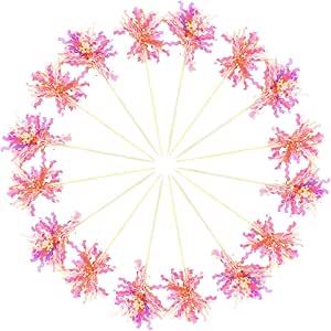 Amazon.com: 30pcs Foil Firework Cake Topper Sparkle Tinsel Flower Food ...