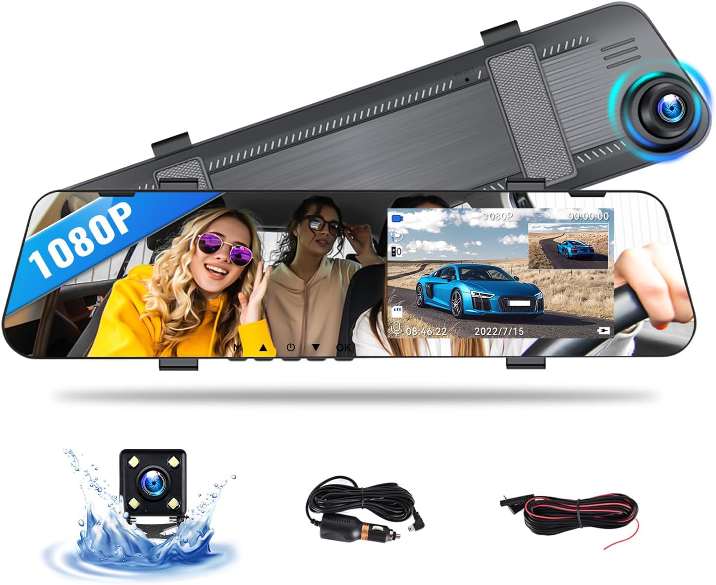 Amazon.com: Mirror Dash Cam Front and Rear Dash Car Camera 4.5 inch ...