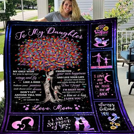 Amazon.com: Custom Personalized to Daughter Throw Blanket Customized ...