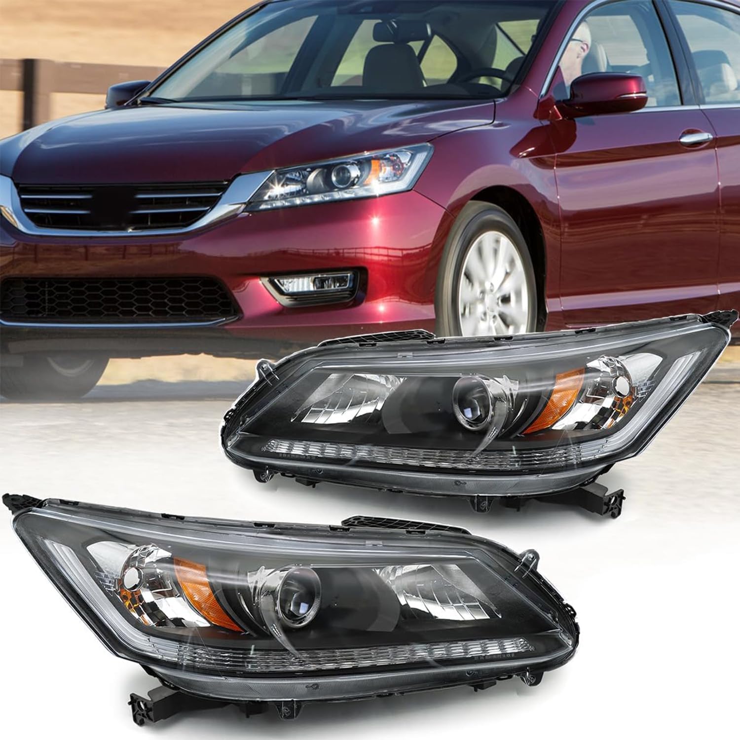 Amazon.com: Headlight Assembly Compatible with 2013 2014 2015 Honda ...