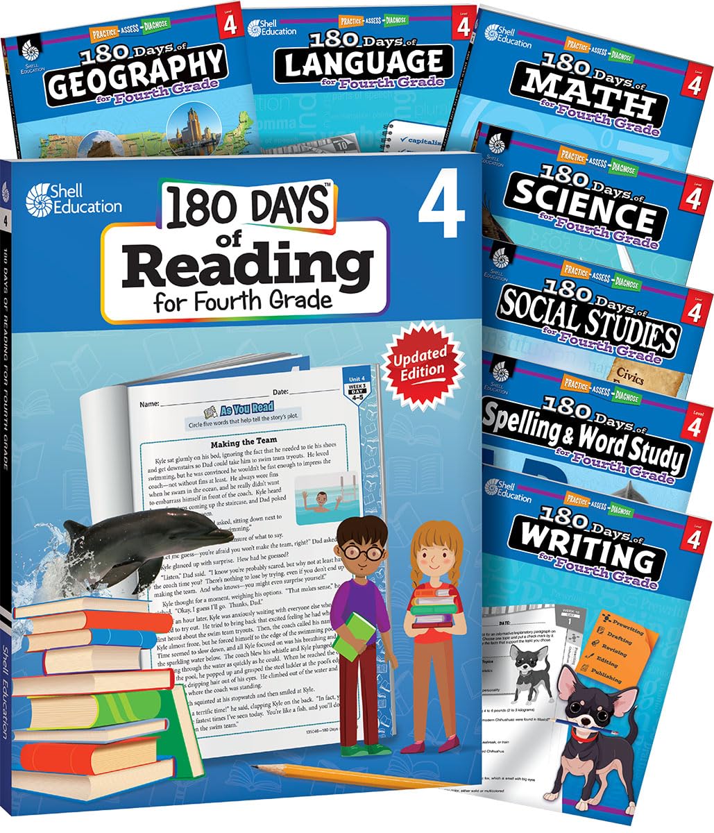 180 Days Bundle Grade 4: 8-Book Set (180 Days of Practice): Multiple ...