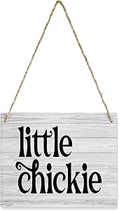 Amazon.com: Hanging Wooden Plaque Decor Home Decorative Little Chickie ...