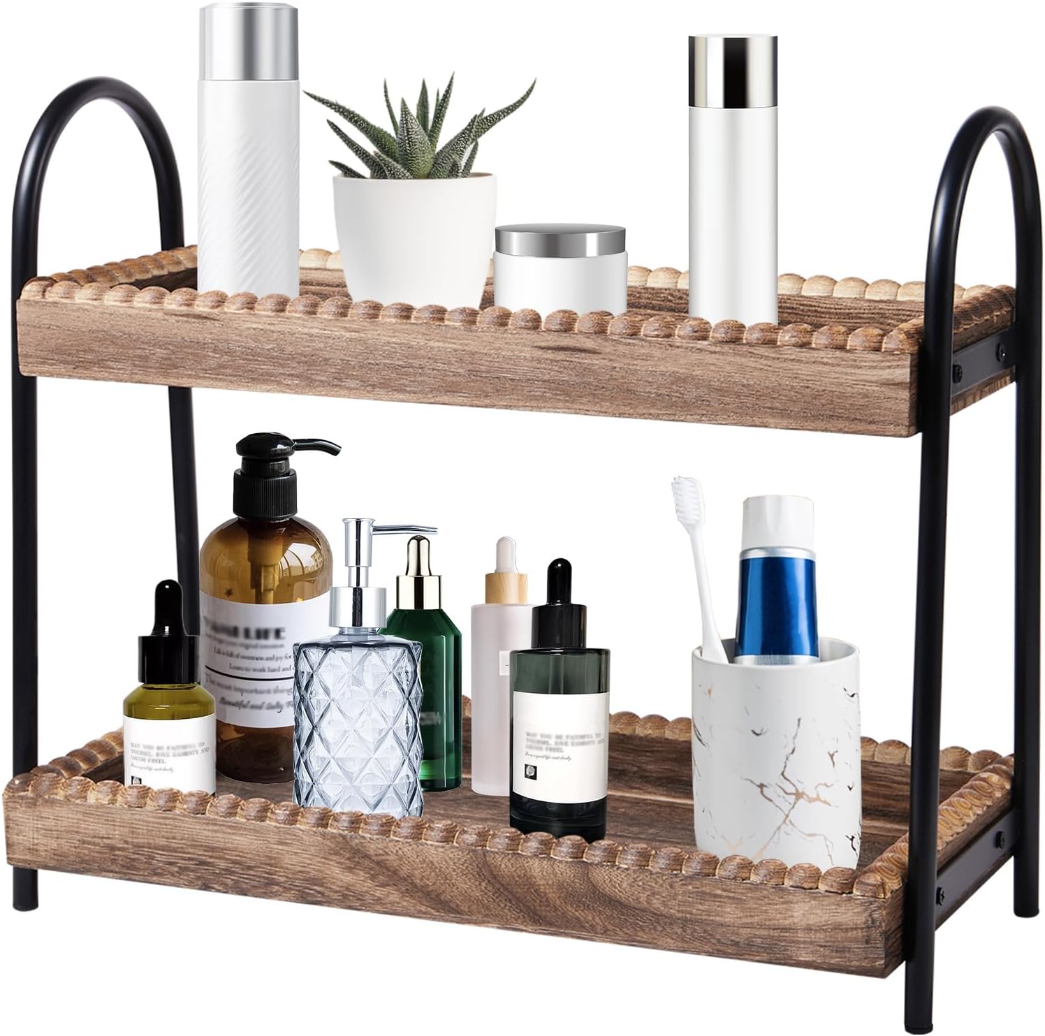 Amazon.com: BDBDYEAY Bathroom Countertop Organizer, 2 Tier Vanity ...