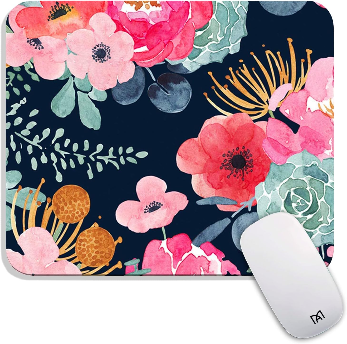 Amazon.com: Armanza Square Mouse Pad Pink Flower, Personalized Premium ...