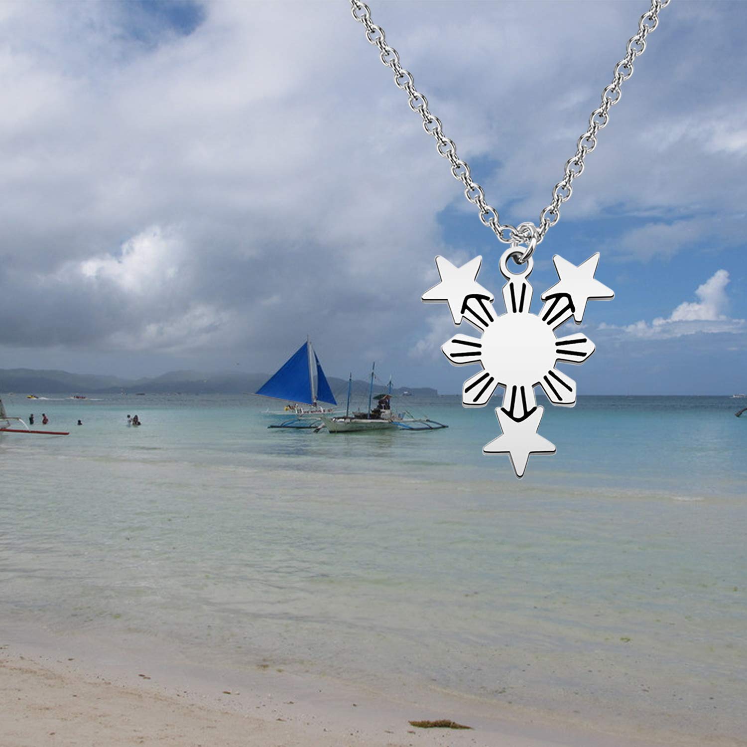 bobauna Philippine Sun Star Flag Necklace Filipina Philippine Pride ...