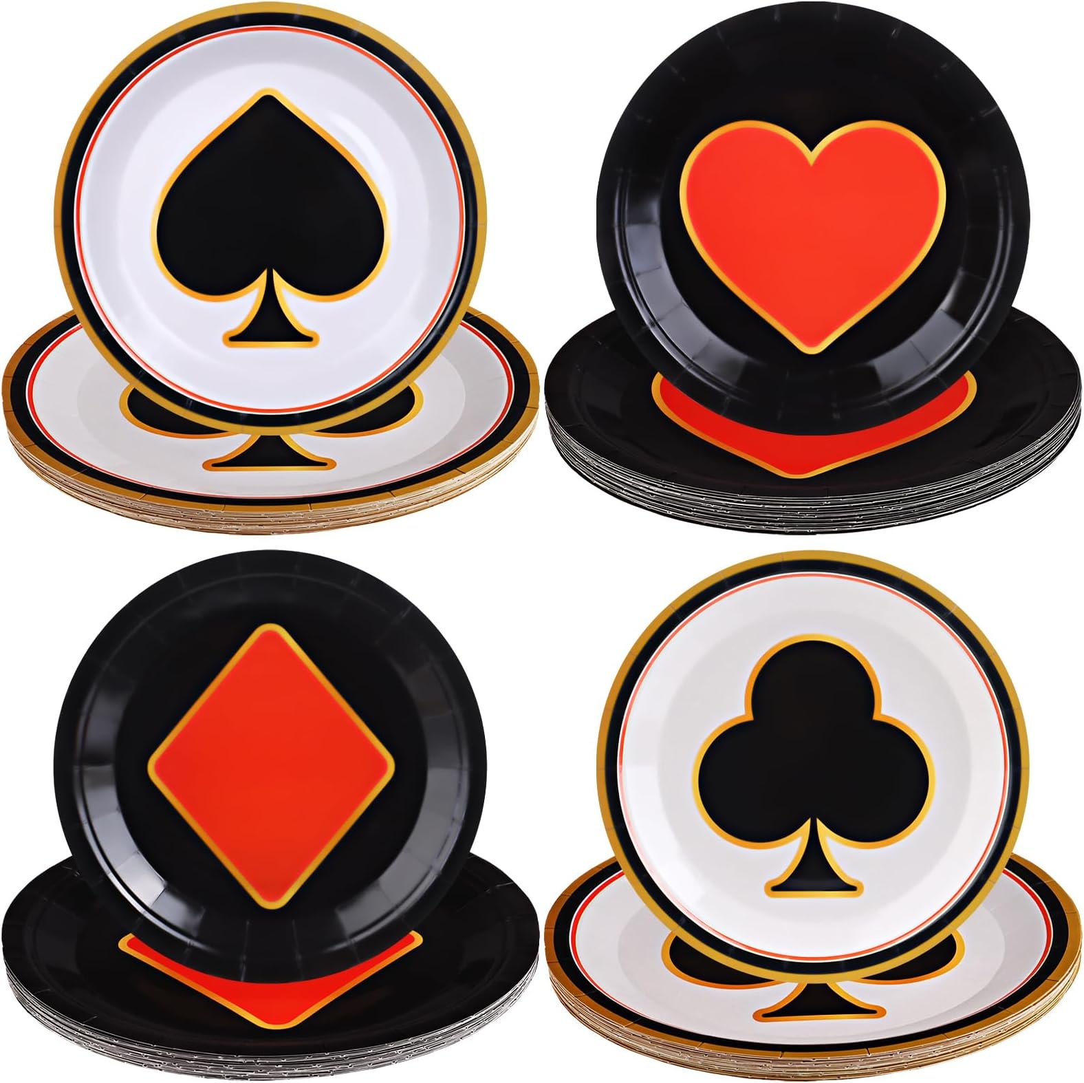 Amazon.com: 8HREST 48PCS Casino Party Paper Plates Las Vegas Theme ...