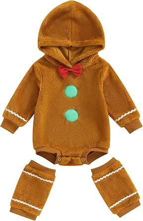 Amazon.com: Ayalinggo Gingerbread Man Outfit Newborn Baby Boy Girl ...