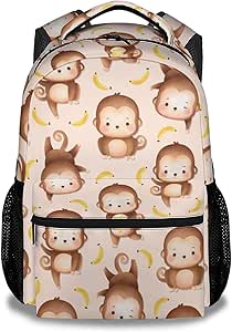Amazon.com | AIOMXZZ Monkey School Backpack for Kids, 16 Inch Yellow ...