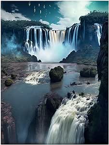 Amazon.com: Waterfall Nature Scenery Wooden Puzzle, 1000 Pieces – Difficult Jigsaw Puzzle Game ...