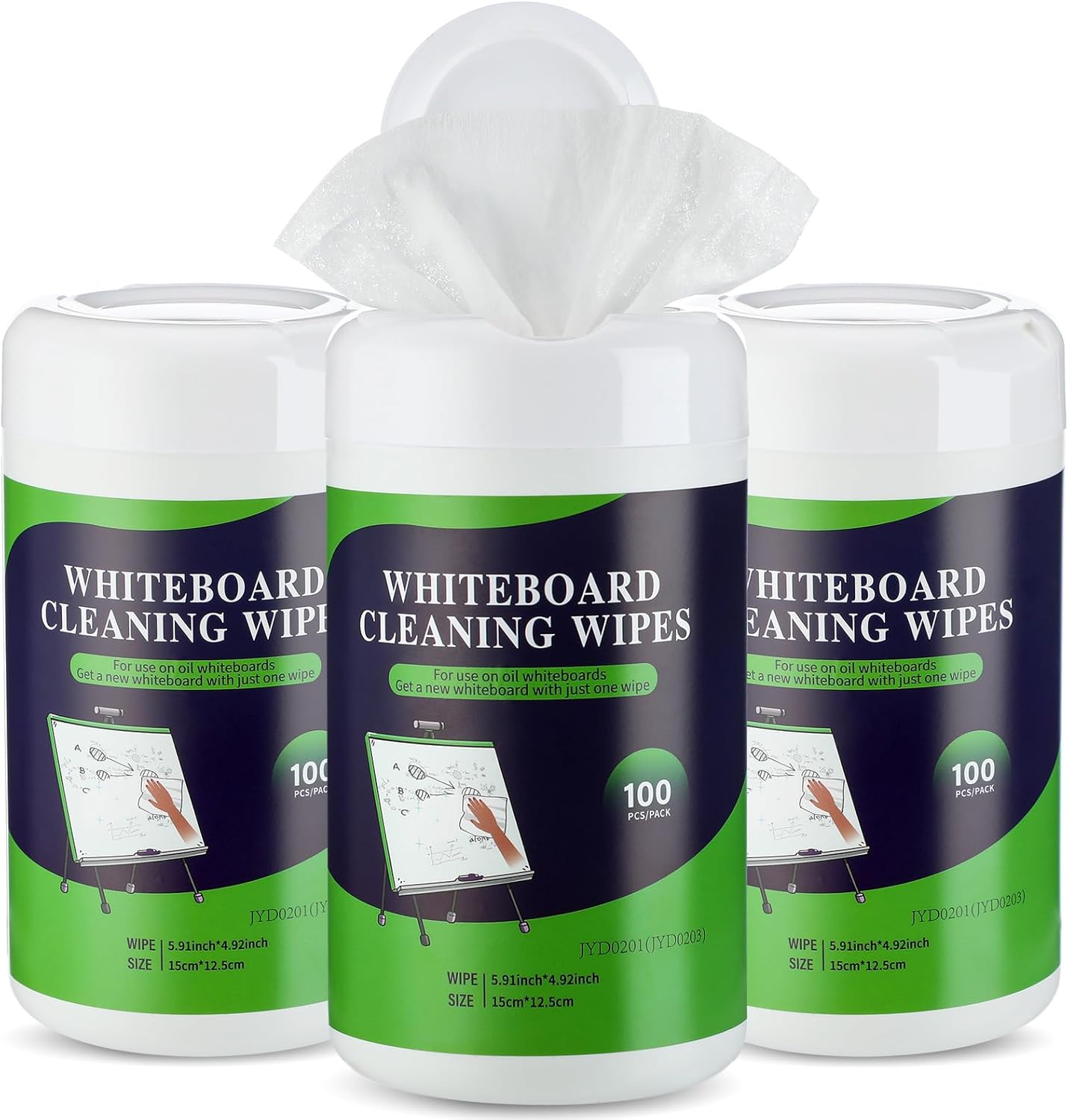 Amazon.com : Threlaco 3 Pack Dry Erase Wipes 300 Pcs Whiteboard ...