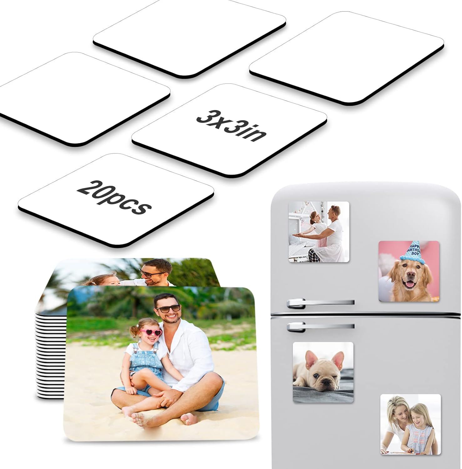 Amazon.com: Sublimation Magnet Blanks 3x3 inch, Sublimation Blanks ...