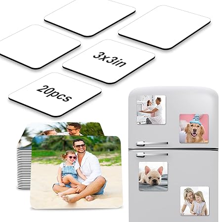 Amazon.com: Sublimation Magnet Blanks 3x3 inch, Sublimation Blanks ...