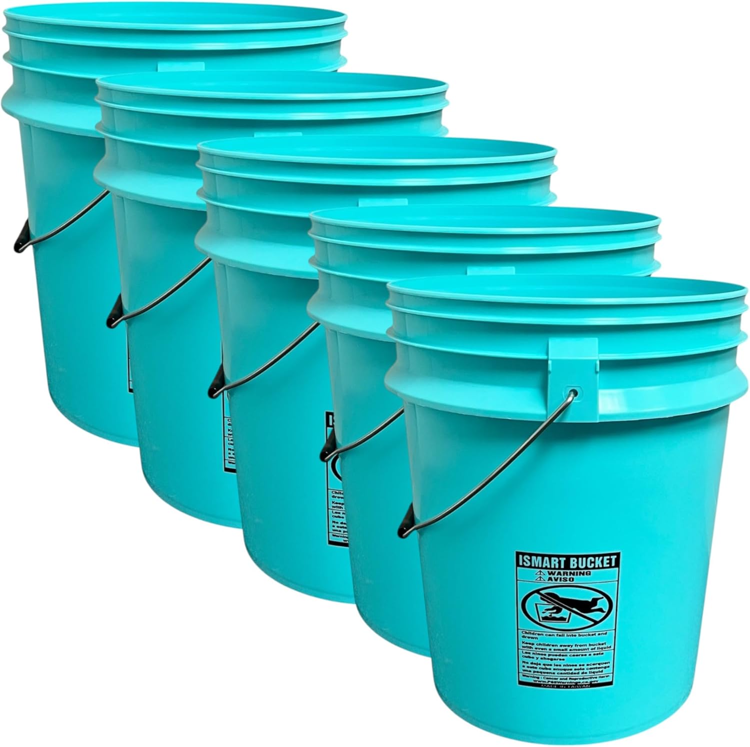 Amazon.com: 5-Gallon Bucket Pail Container Without Lid | Metal Handles ...