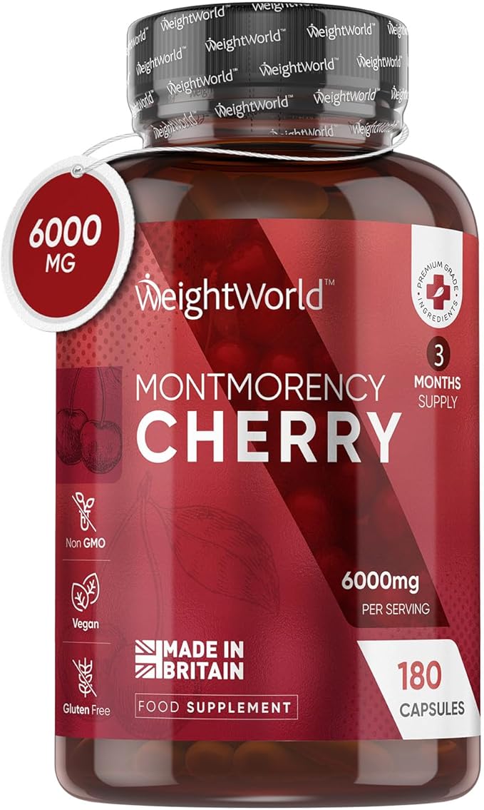 Montmorency Cherry Capsules 6000mg - 180 Tart Cherry Capsules(3 Months ...