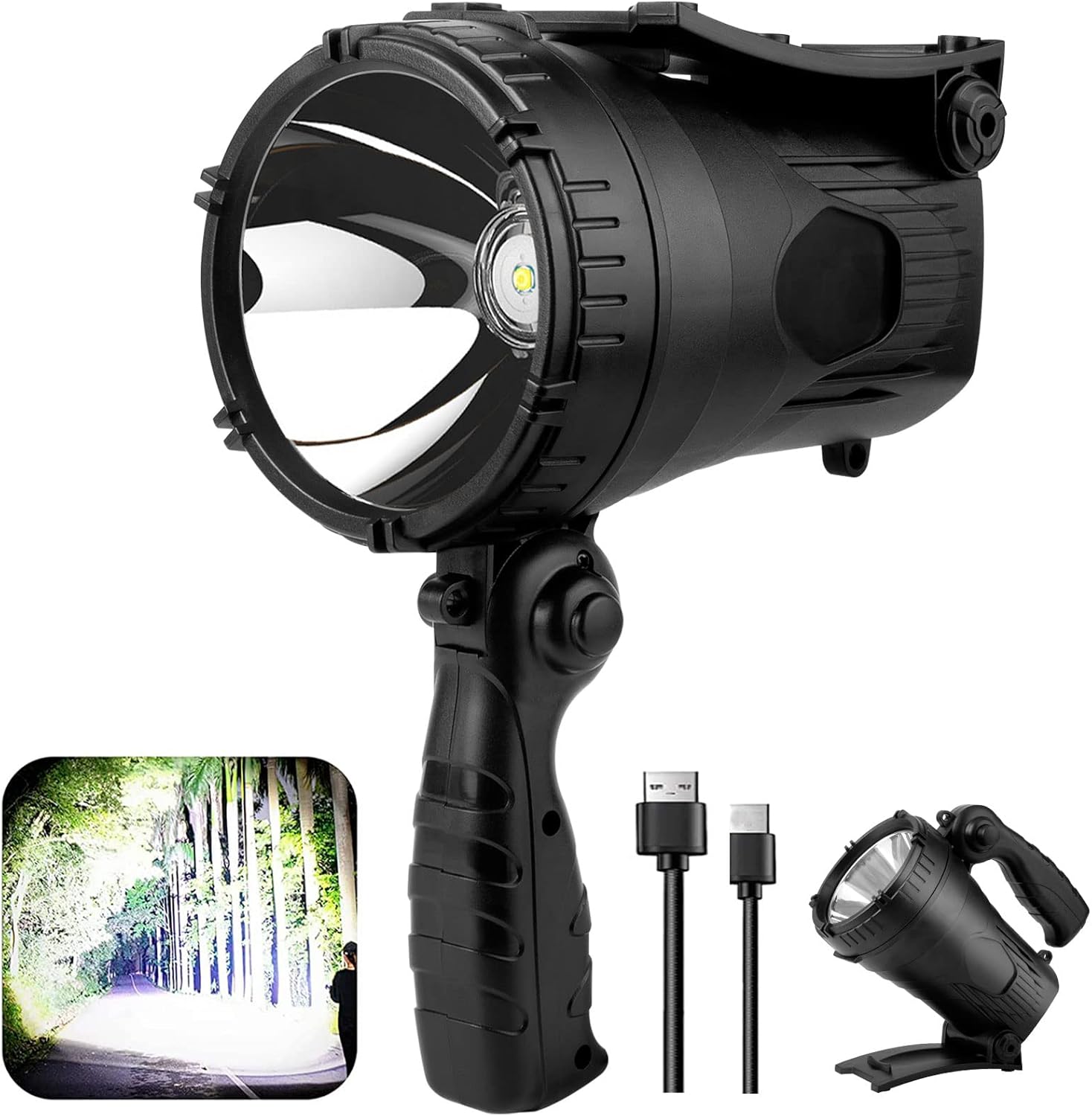 NIAO-CHAO Rechargeable Spotlight, 100000 Lumens Super Bright LED Spot ...