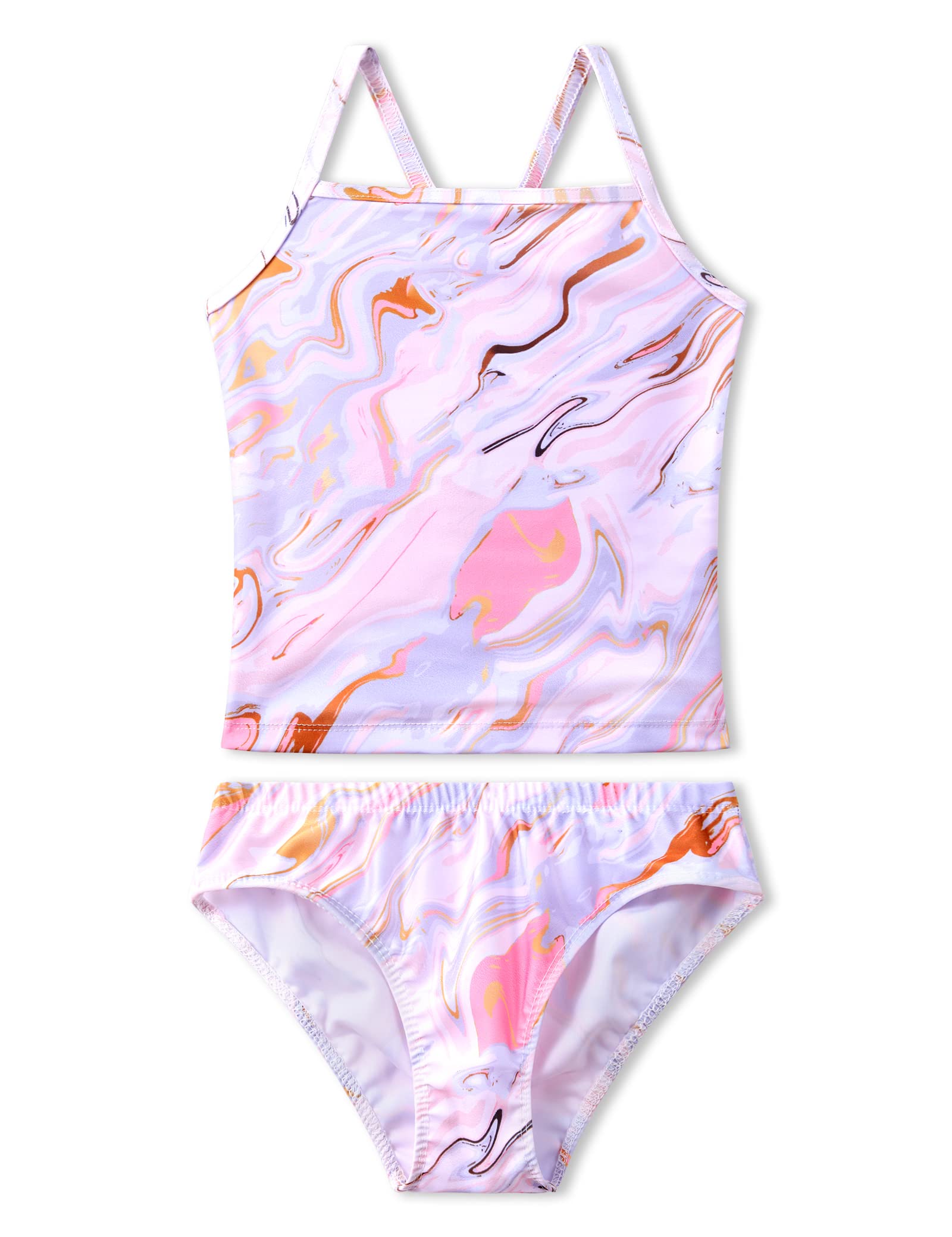 Snapklik.com : Girls Swimsuit Two Piece Bathing Suit Tankini Sets Pink ...