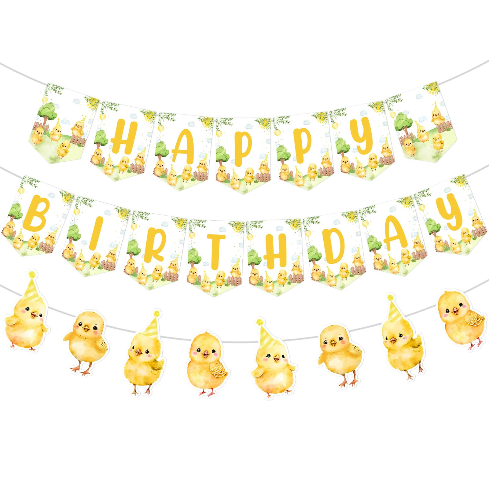 Amazon.com: Kreatwow Chicken Theme Birthday Party Banner Garland Set ...