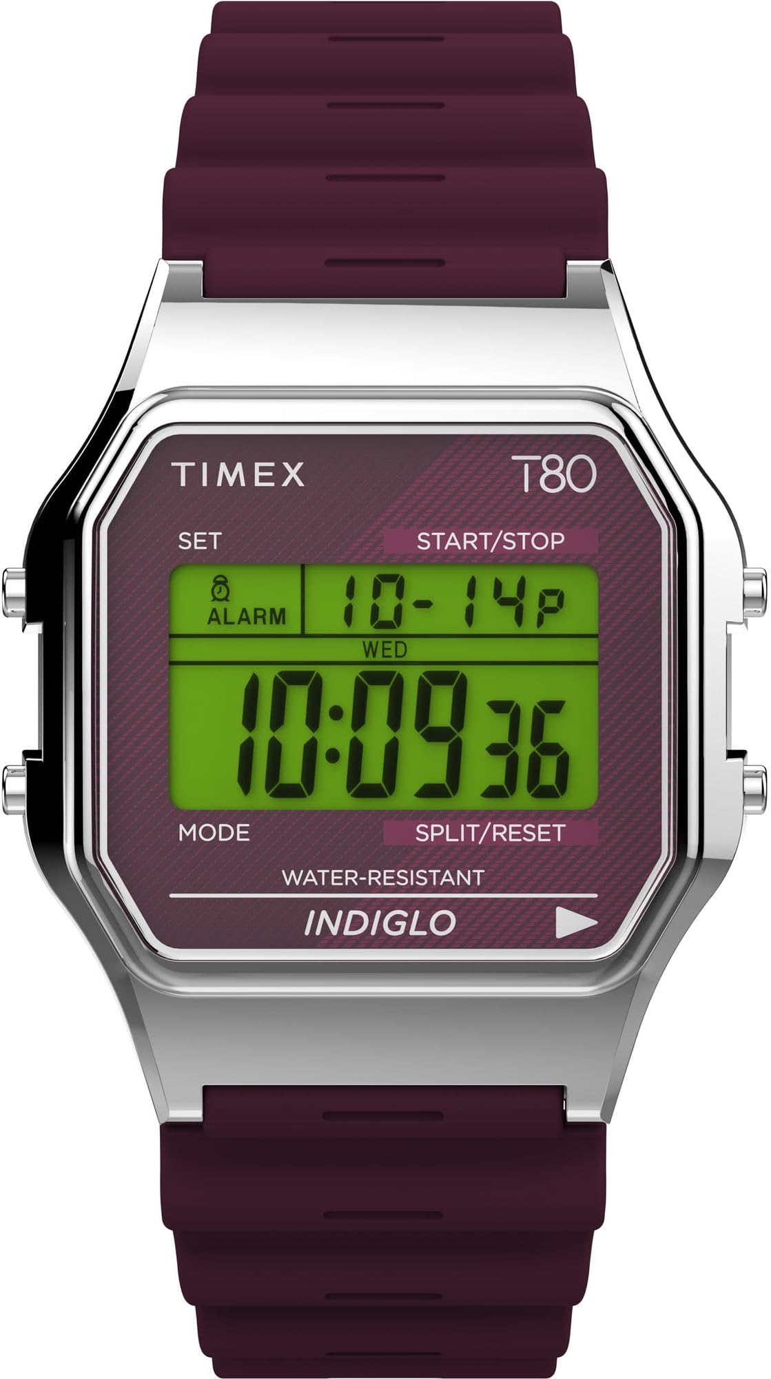 Buy TIMEX Resin T80 Unisex Green Square Dial Digital Watch ...
