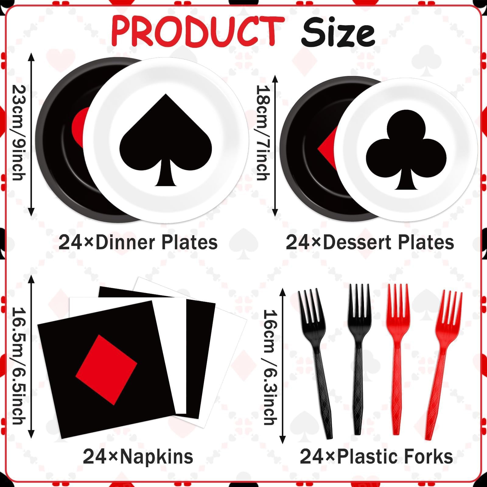 Simon Game Case 96-Piece Casino Party Supplies - Las Vegas Theme Plates ...