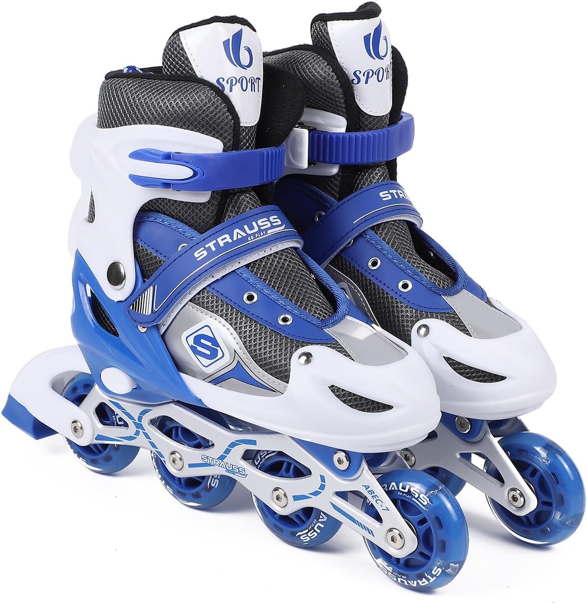 STRAUSS Vortex Adjustable Size Inline Skates | Skating Shoes for Boys ...