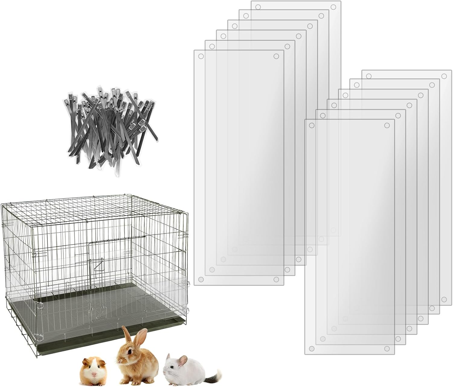 Amazon.com : 12 Pcs Clear Pet Cage Liner, 6"x15.7" Edge Liner Urine ...