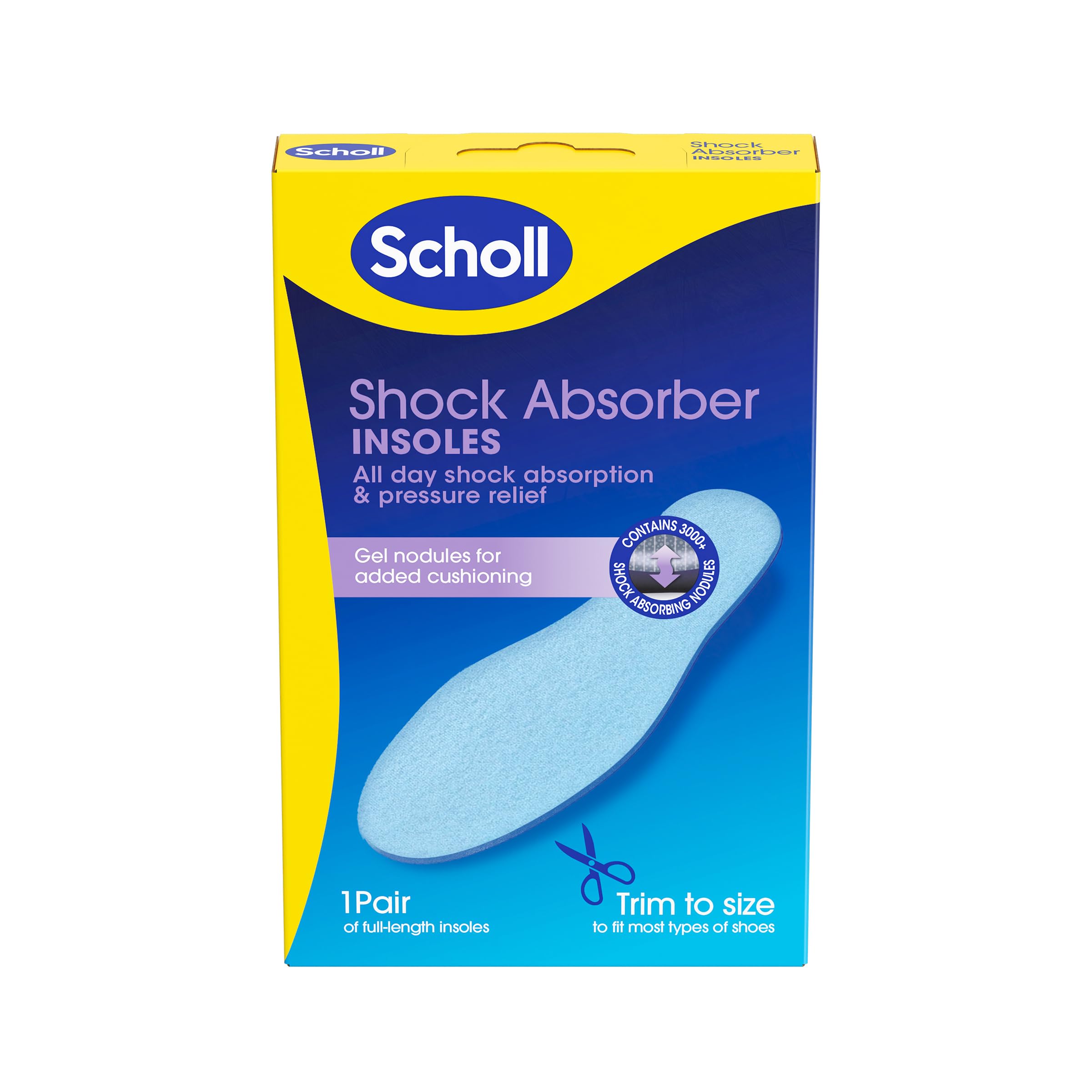 Scholl Shock Absorber Insoles - Contain Over 3000 Gel Nodules for All ...