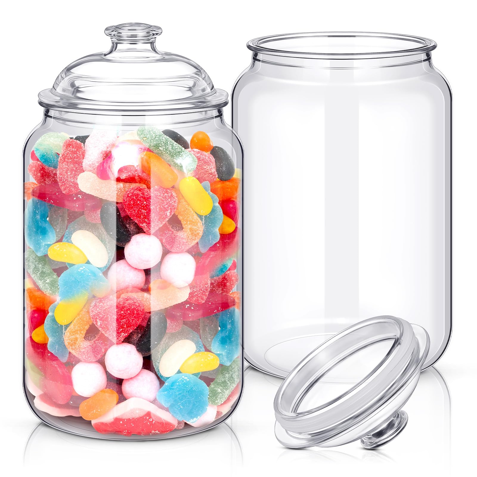 Snapklik.com : Nuogo 2 Pcs 1.5 Gallon 192 Oz Candy & Cookie Jar Plastic ...